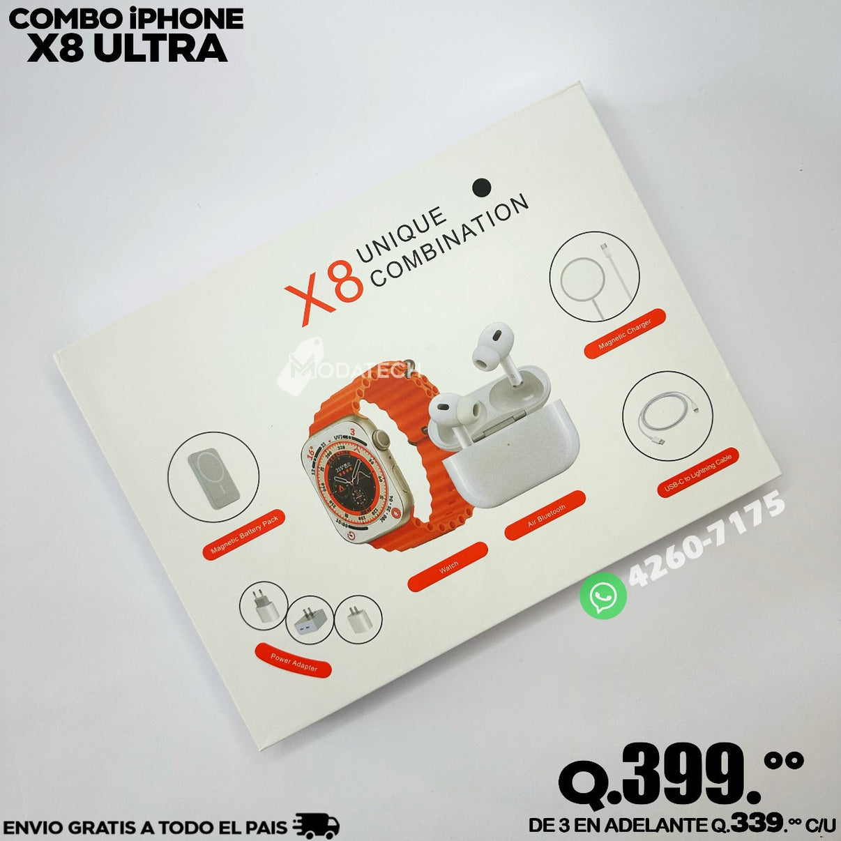 Smartwatch X8 ULTRA - Combo IPhone – Modatechgt.shop