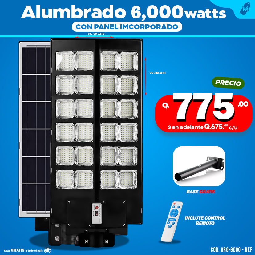 Alumbrados Solares Profesionales Industriales con Panel solar 6,000 Wa ...